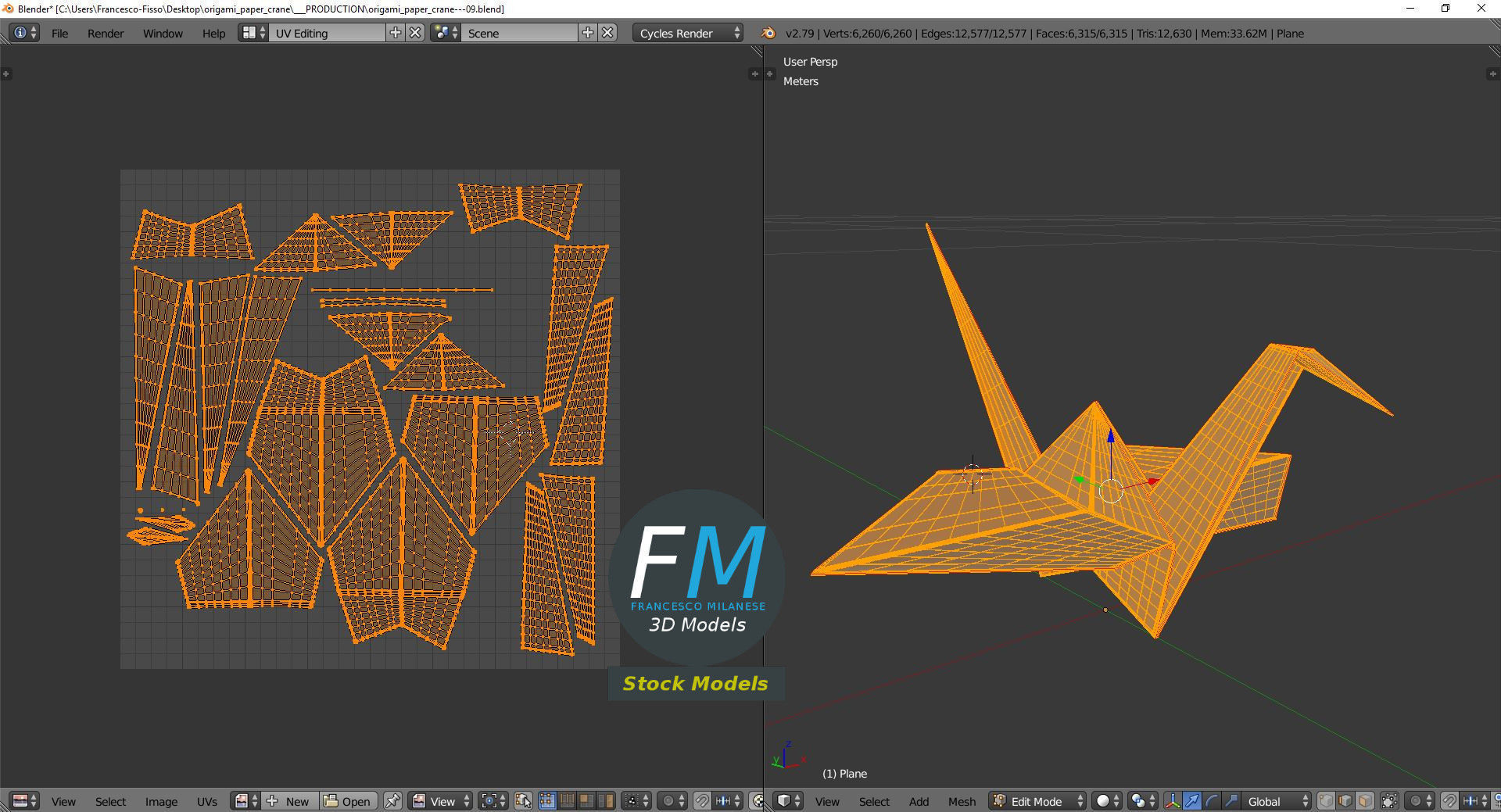 Origami paper crane 3D model | CGTrader