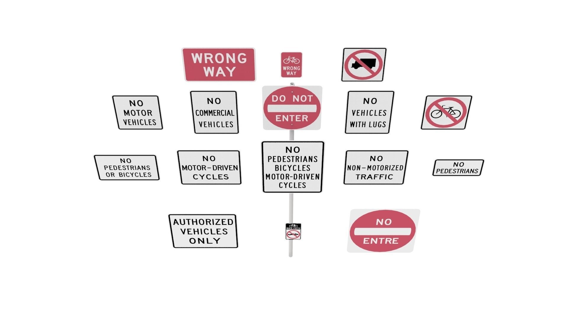 Road Sign US R5 Series Exclusionary 3D model | CGTrader