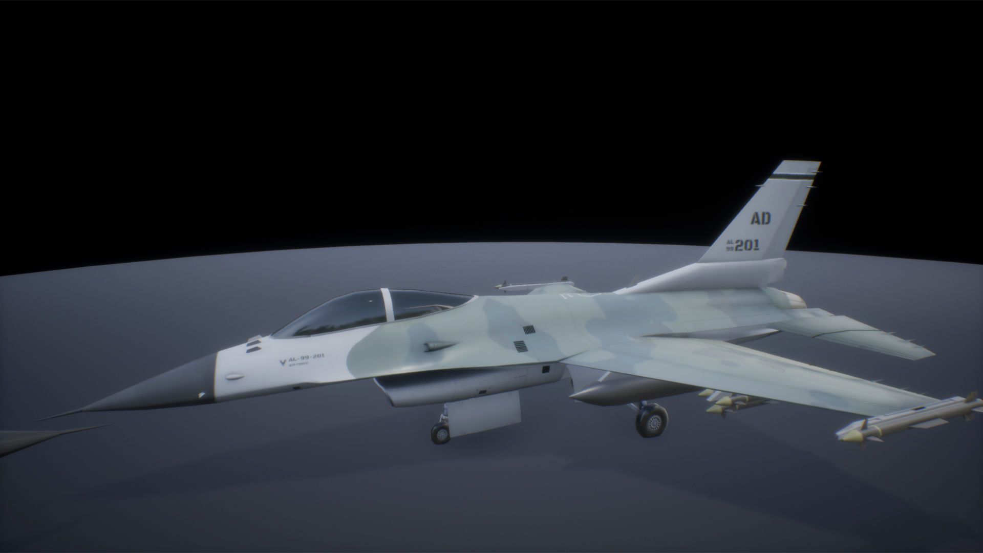 3D model Animated Jet fighter f-16 falcon low poly VR / AR / low-poly ...