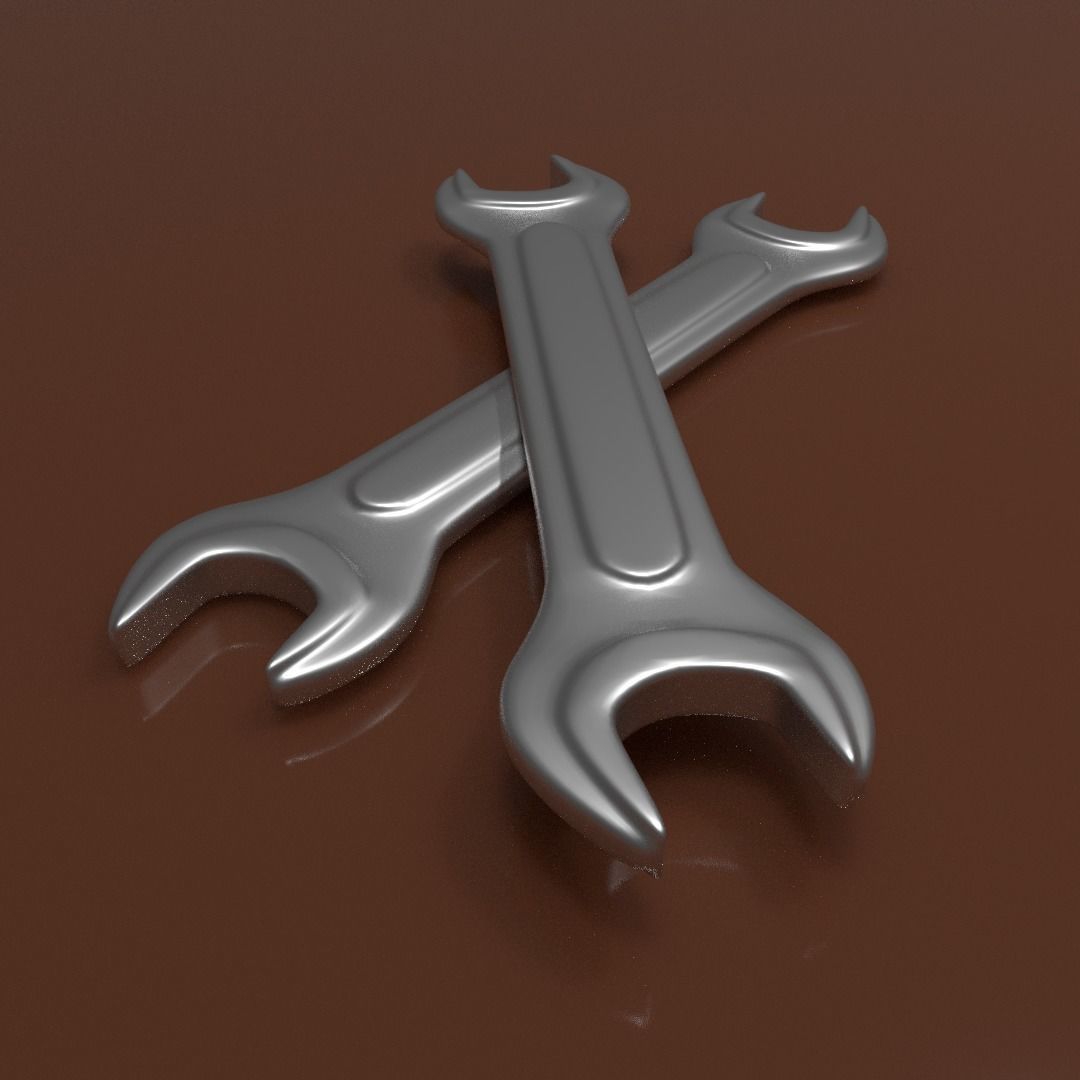 Wrench two wrenches 3D model | CGTrader