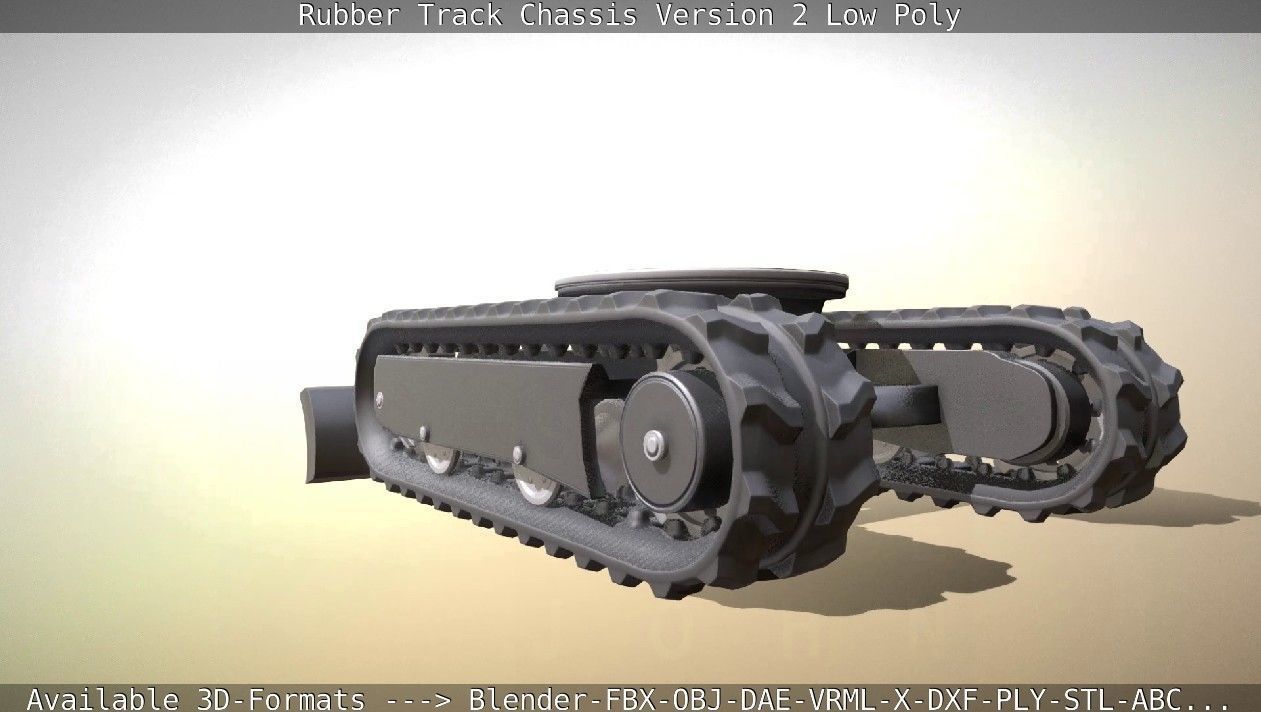 3D model Rubber Track Chassis Version 2 Low-Poly VR / AR / low-poly ...
