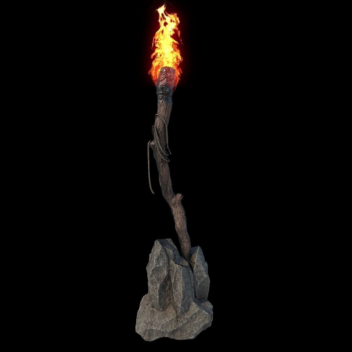 Fantasy torches kit with PBR V-ray render setup 3D model | CGTrader