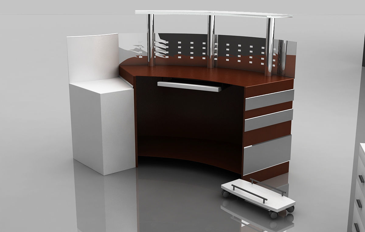 Modern Reception Desk Design 3D model | CGTrader