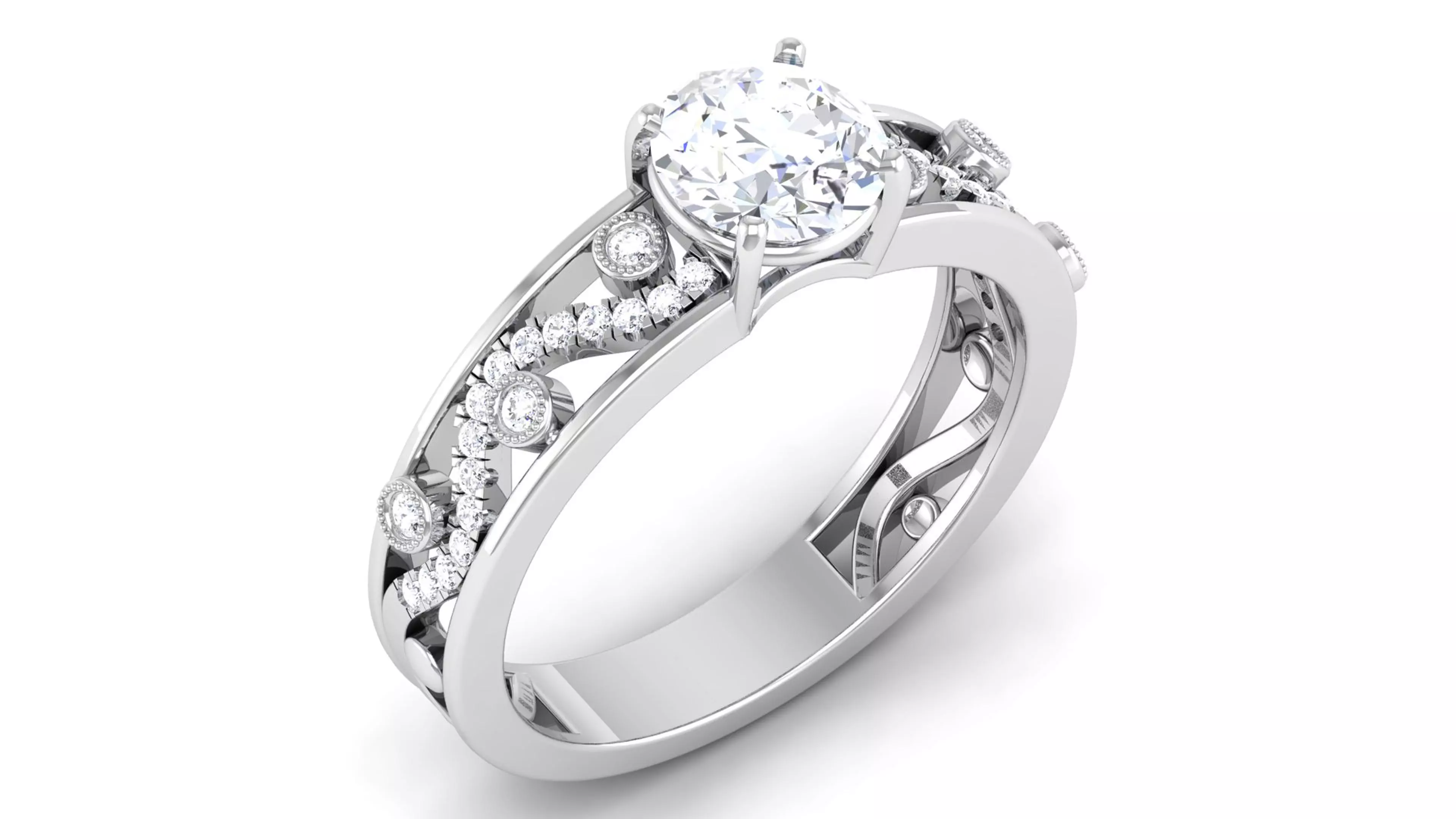 Solitaire ring 3dm stl render detail 3D print model 3D model 3D ...