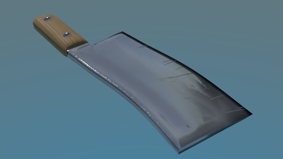 Butcher knife free 3D model | CGTrader