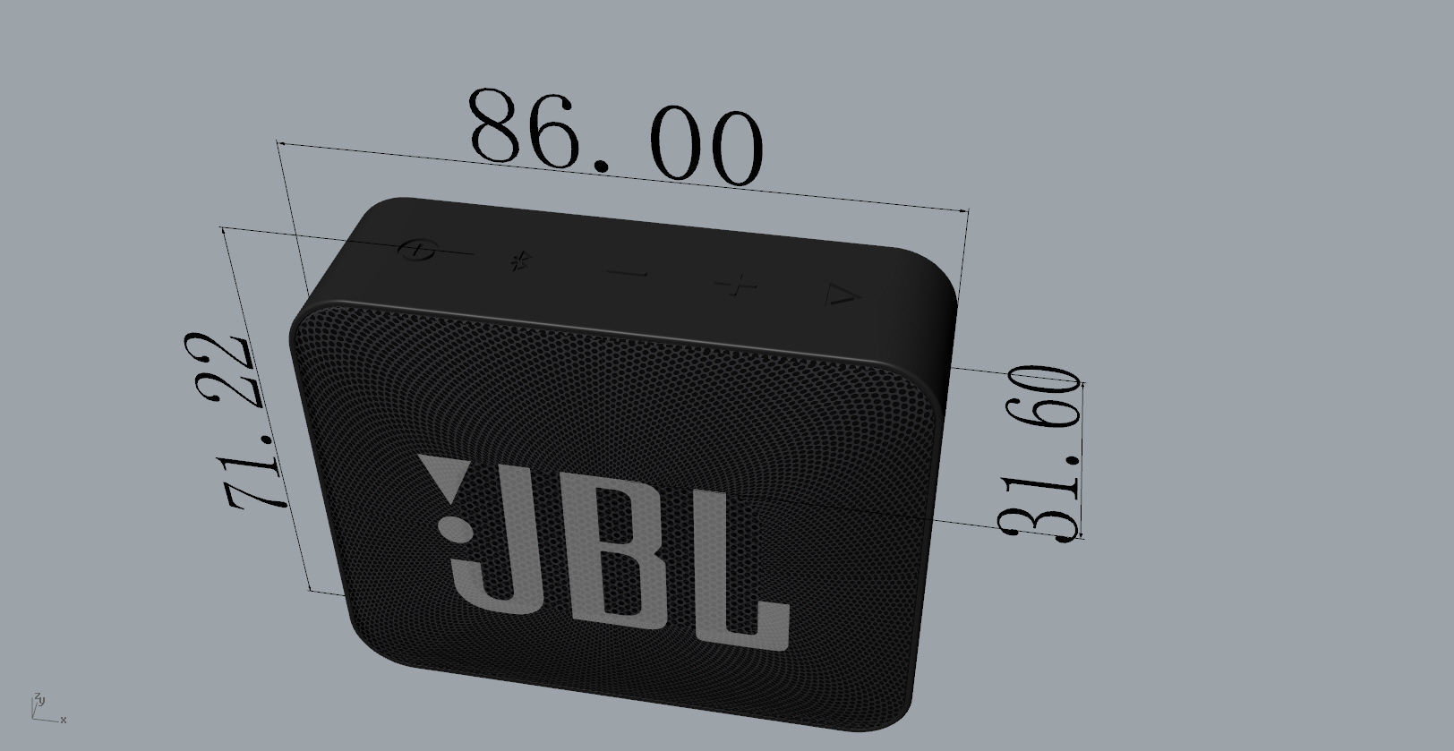 JBL GO2 BLACK SPEAKER -customizable speaker 3d model 3D model 3D ...