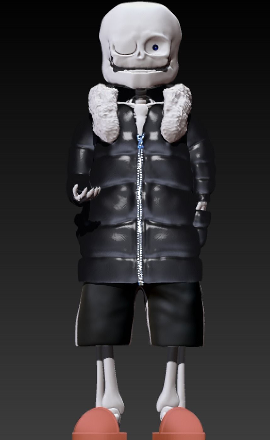 Undertale skeleton wearing jacket and boots 3D model 3D printable ...