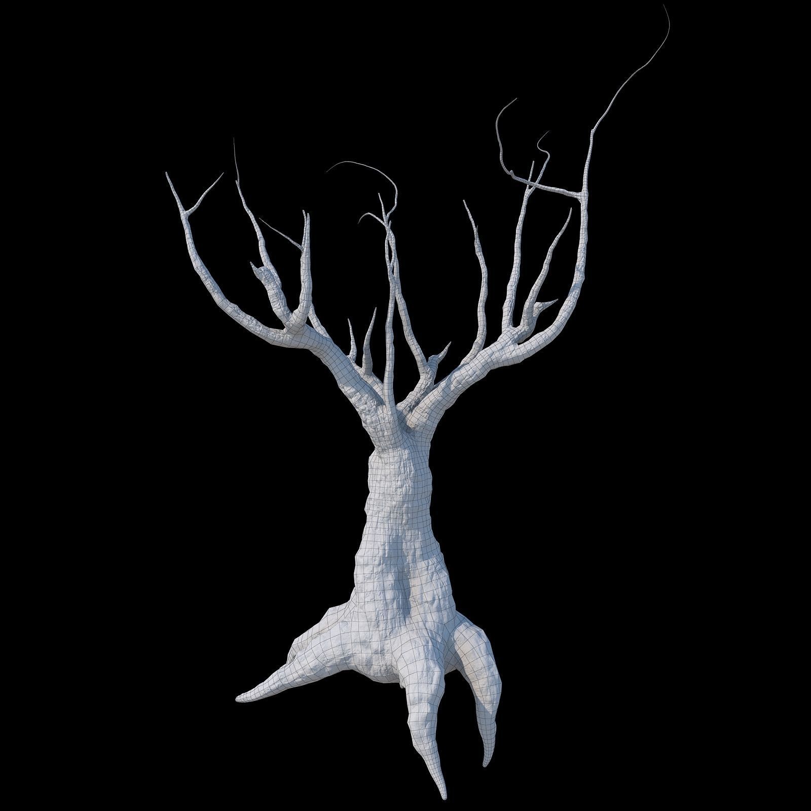 3D model Scary low poly trees kit with PBR workflow for V-Ray render VR ...