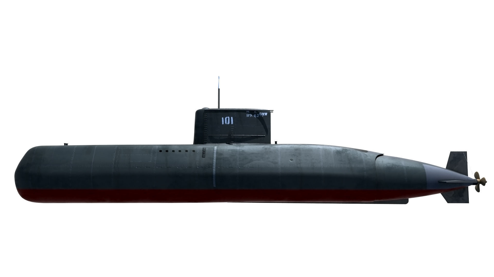 Preveze Class Submarine 209 Type 1400 3D Model Game ready .max ...