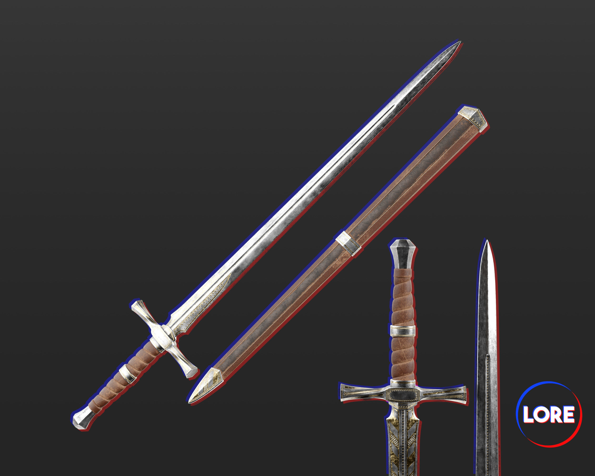 3D model Medieval Noble Weapon Short Sword VR / AR / low-poly | CGTrader