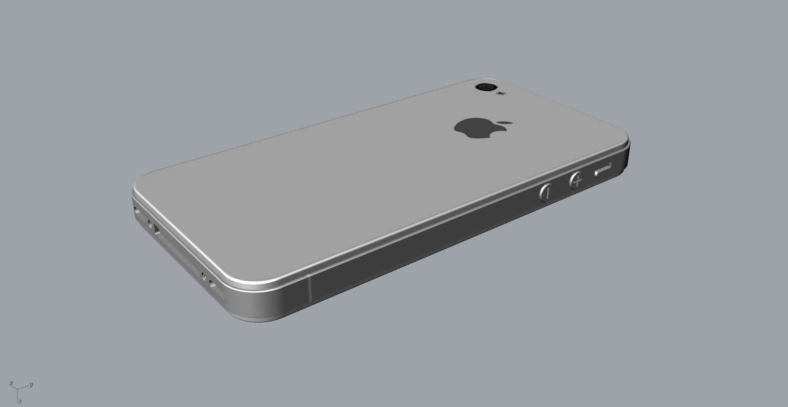Realistic iphone 4s SILVER mold production 3D Model 3D model 3D ...