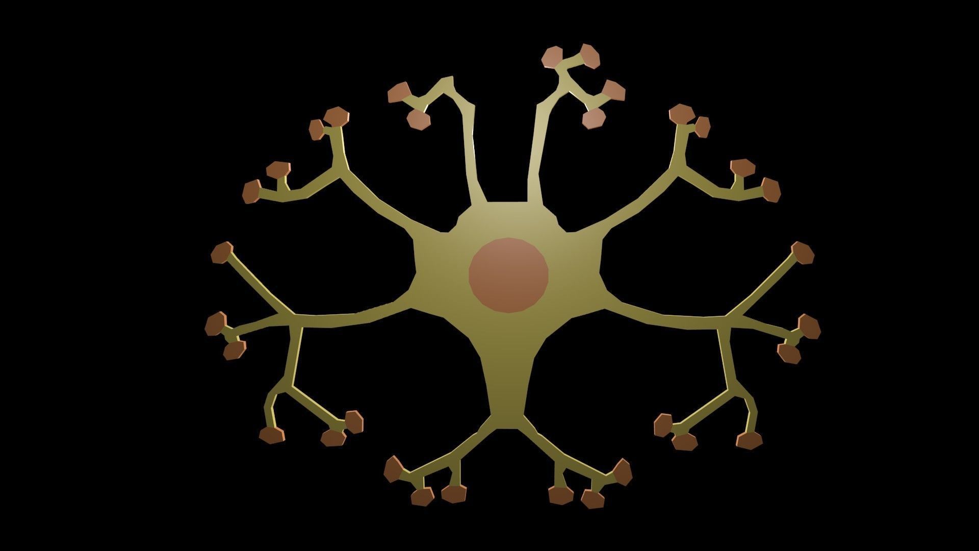 3D model Low poly symbol neuron VR / AR / low-poly | CGTrader
