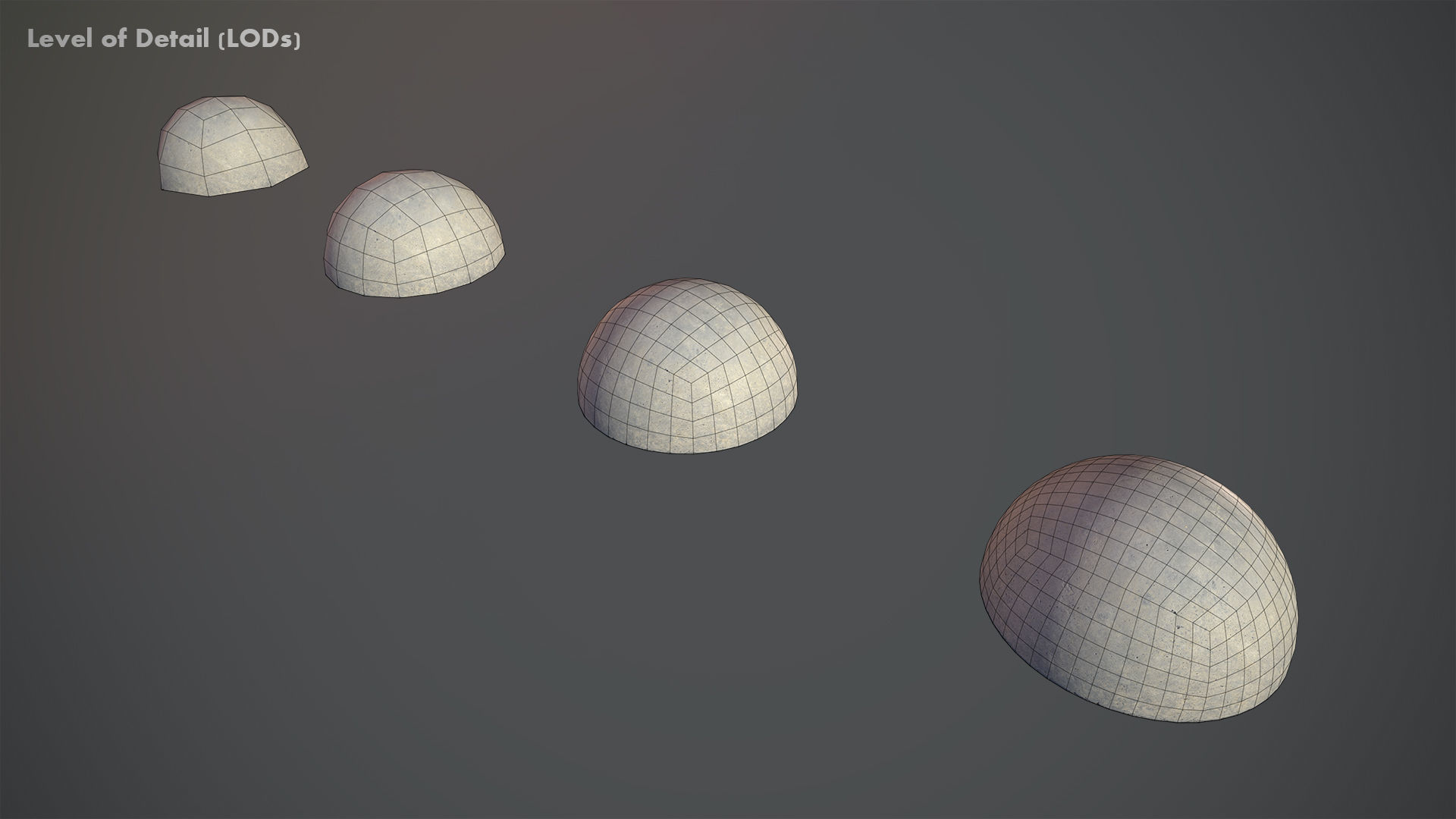 Concrete Hemisphere Barrier pack 1 Three Color Options free VR / AR ...