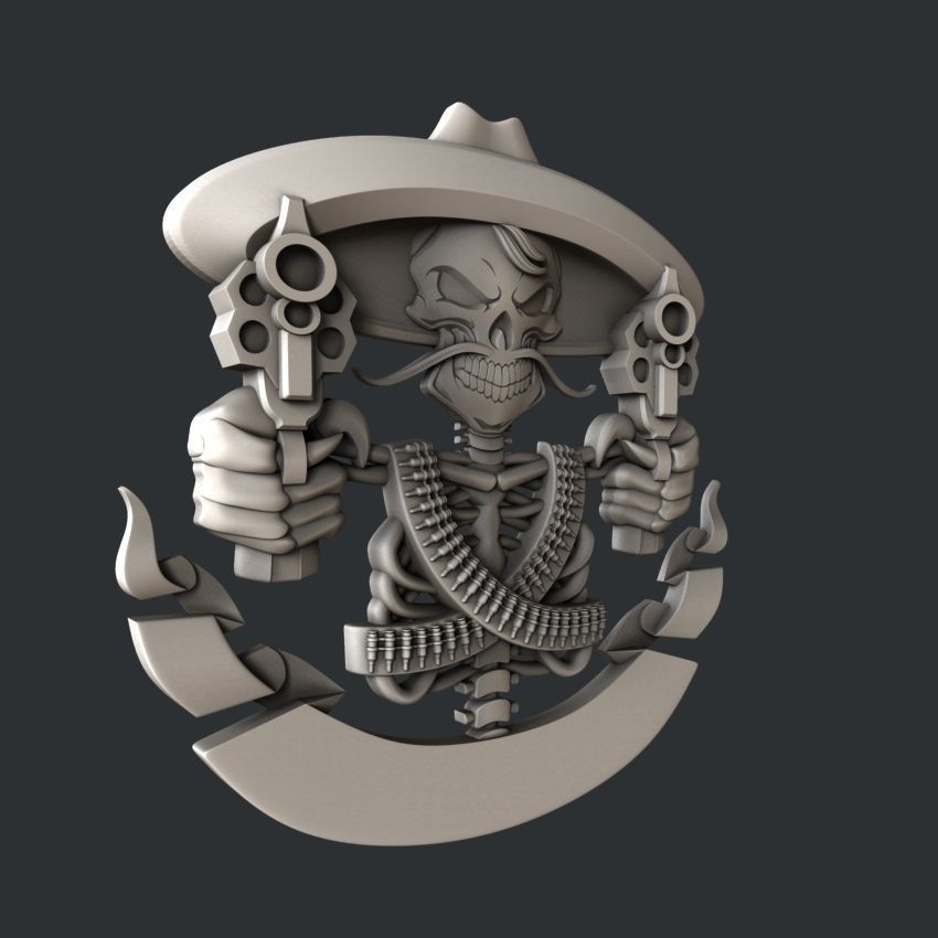 3d STL models for CNC router skull guns 3D model | CGTrader