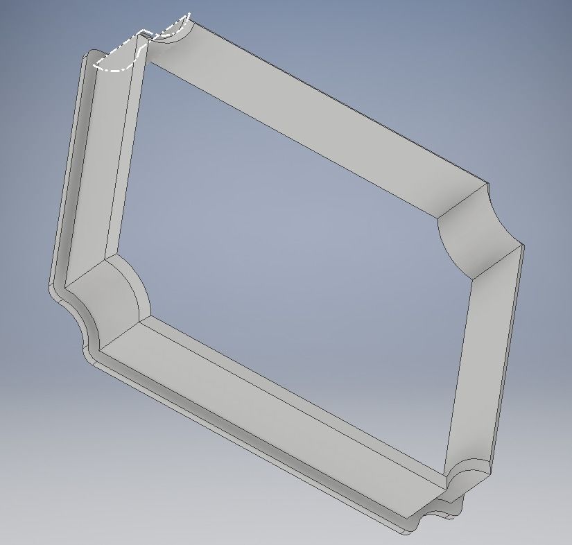 SOLID cookie cutter plaque frame border chamfered cutting edge 3D model ...