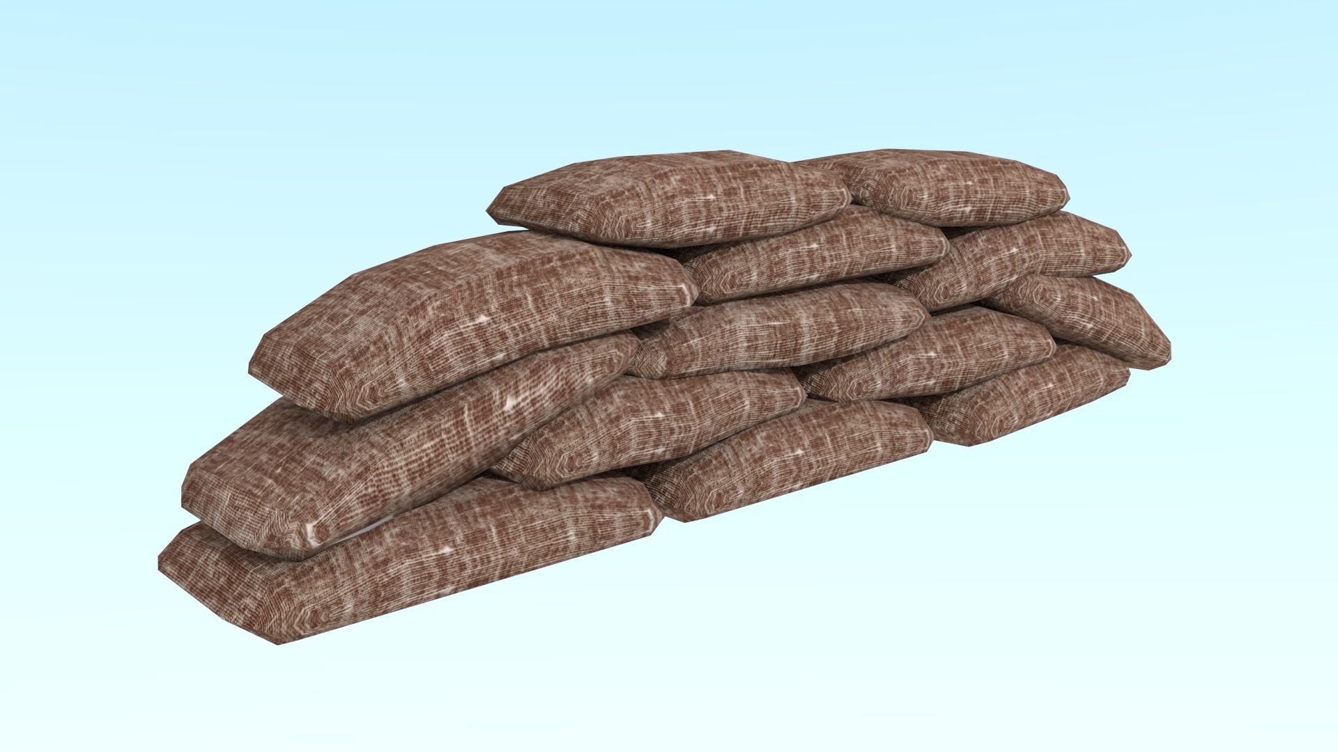 Sandbags pile of bricks free VR / AR / low-poly 3D model | CGTrader