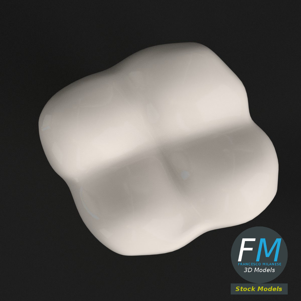 Stylized human second molar tooth 3D model | CGTrader