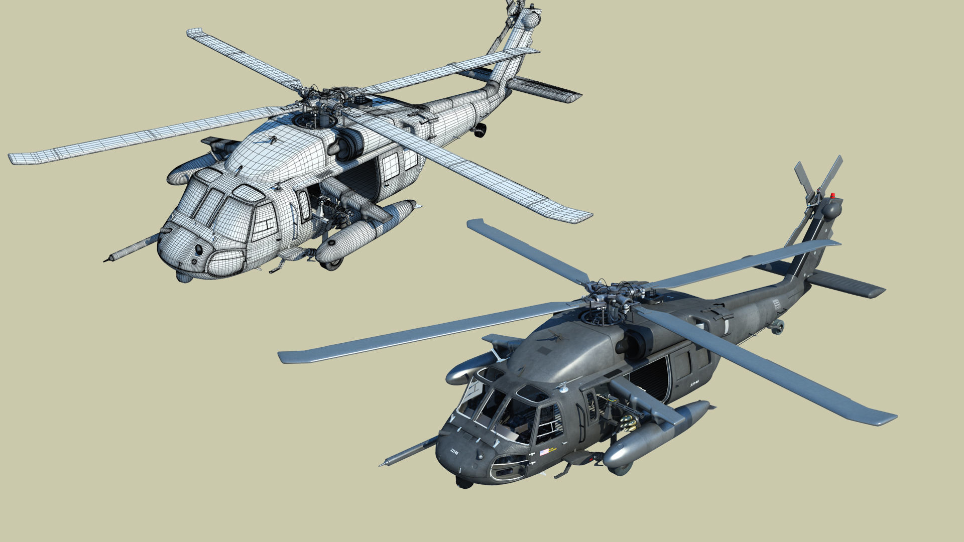 army UH 60 black hawk helicopter 3D model | CGTrader