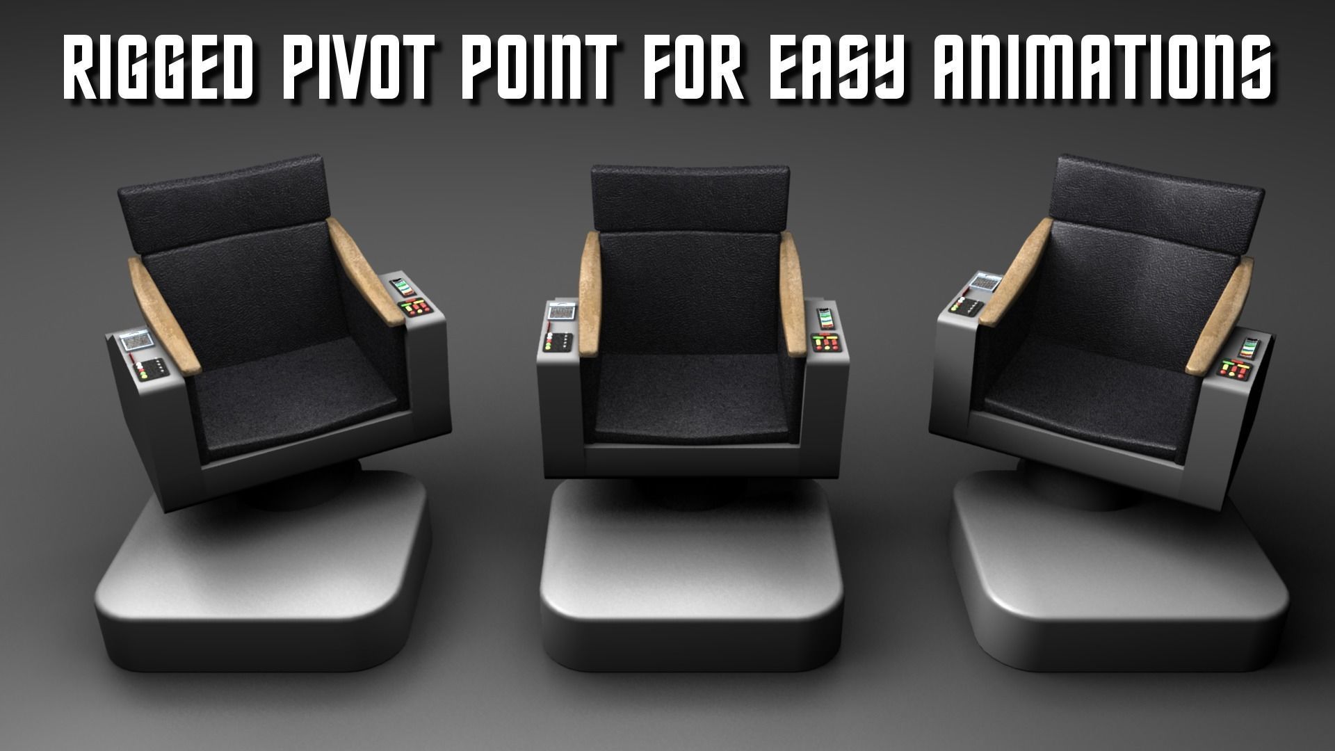 3D model Captain Kirks Command Chair - Star Trek TOS Replica VR / AR ...