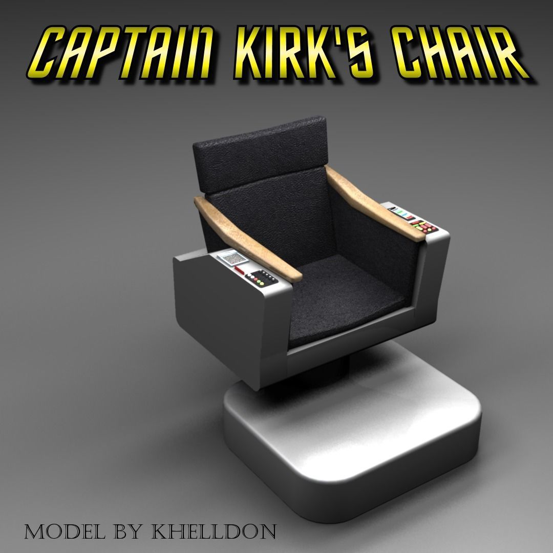 3D model Captain Kirks Command Chair - Star Trek TOS Replica VR / AR ...