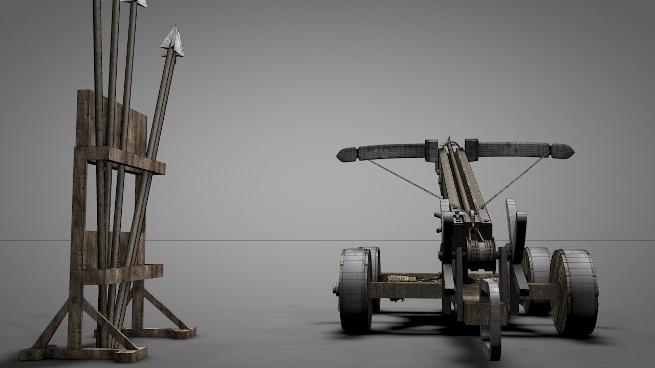 3D model Medieval Ballista Catapult VR / AR / low-poly | CGTrader