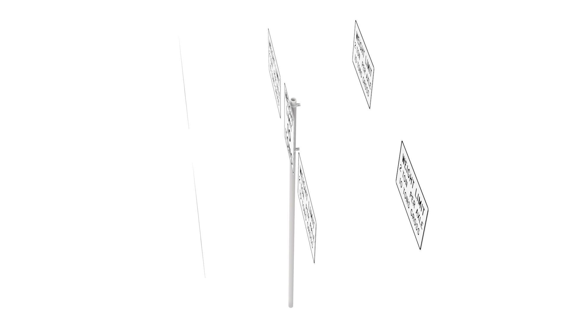 Road Sign - US - R12 Series Weight Limits 3D model | CGTrader