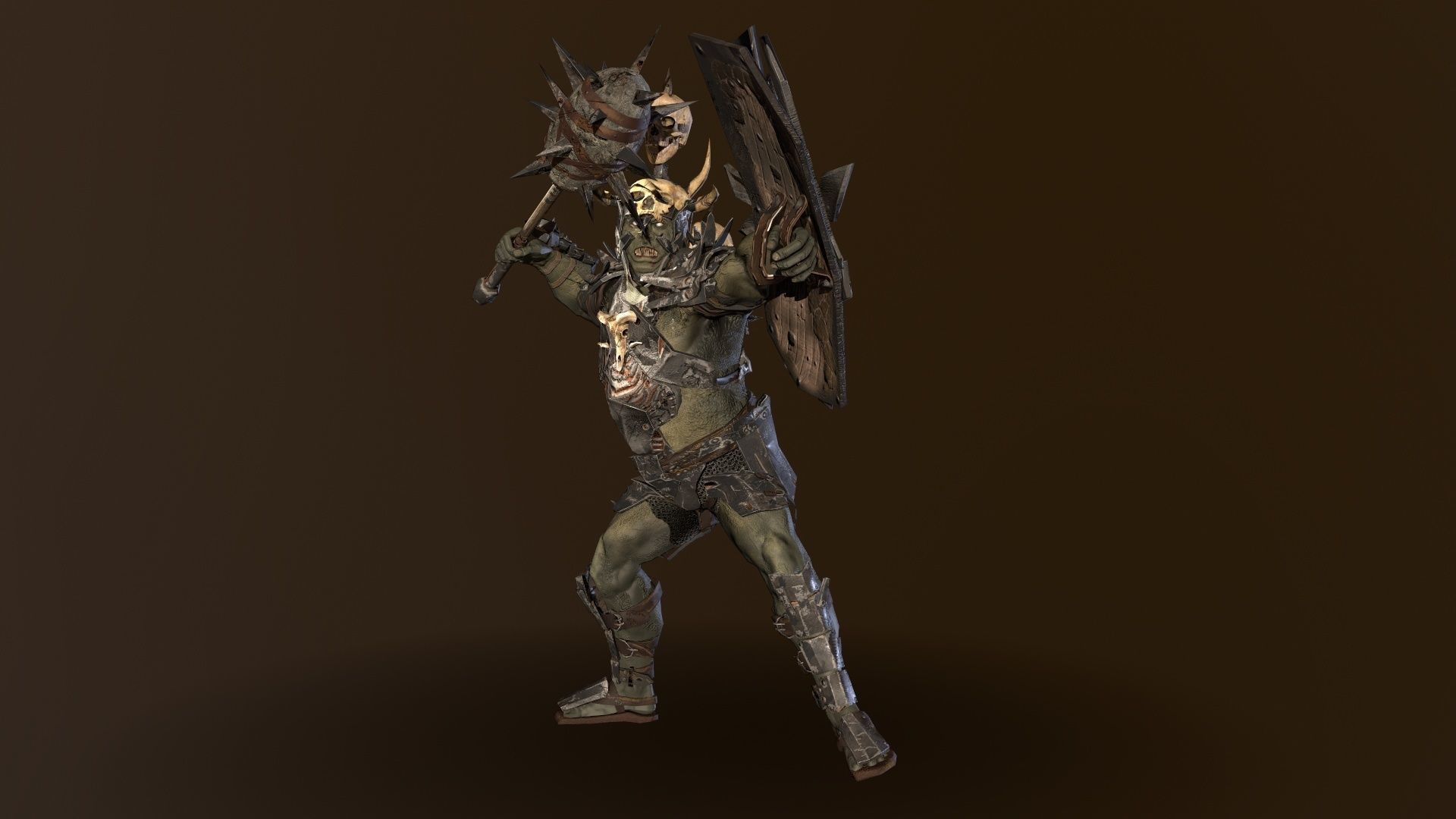 3D model Fat orc 2 VR / AR / low-poly rigged animated | CGTrader