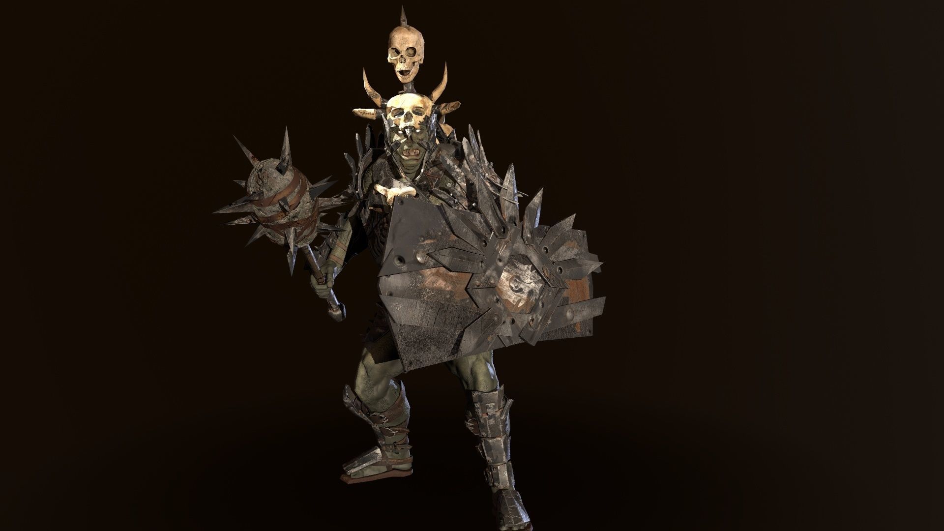 3D model Fat orc 2 VR / AR / low-poly rigged animated | CGTrader