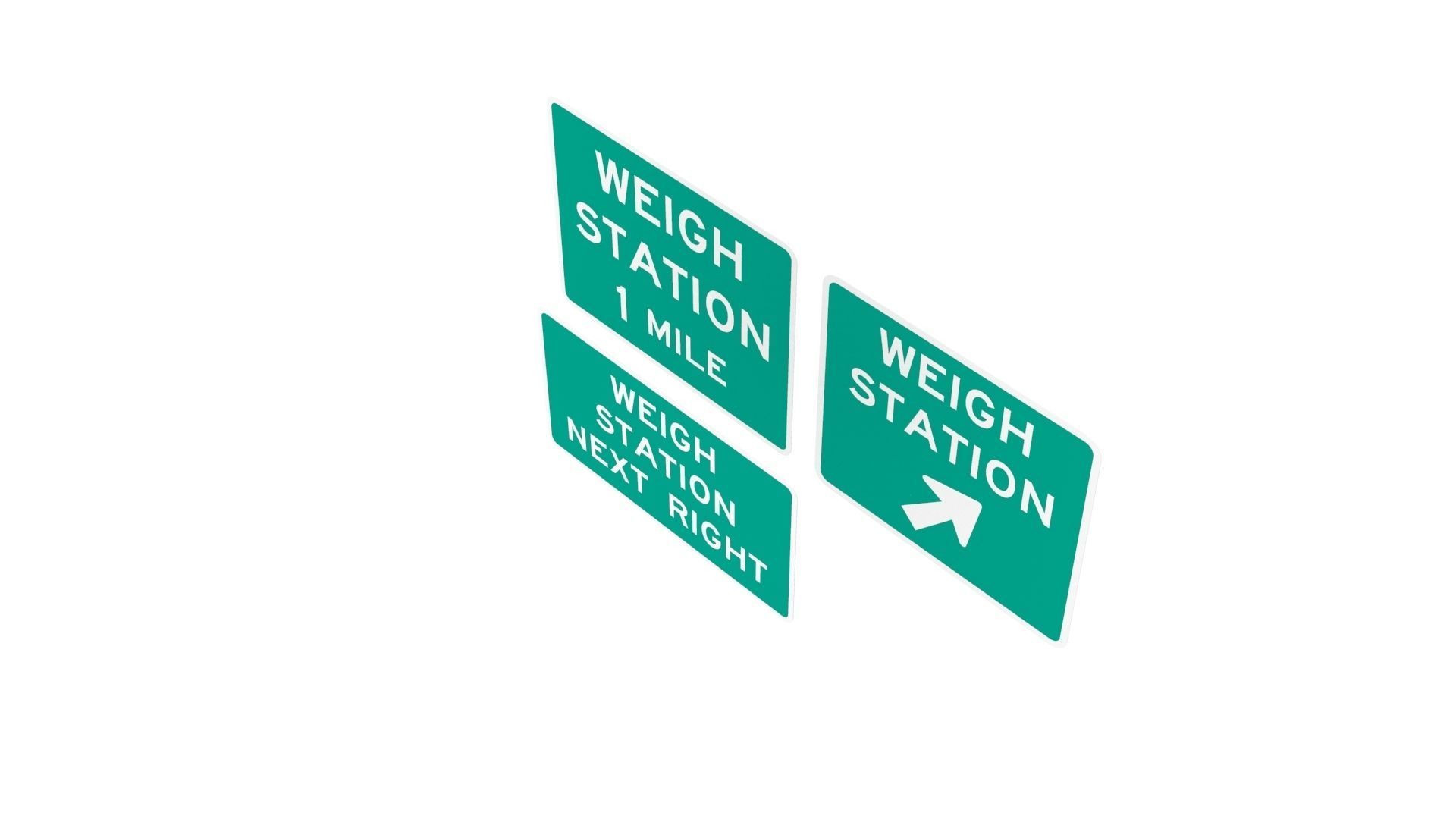 Road Sign US R13 Series Weigh Stations 3D model | CGTrader