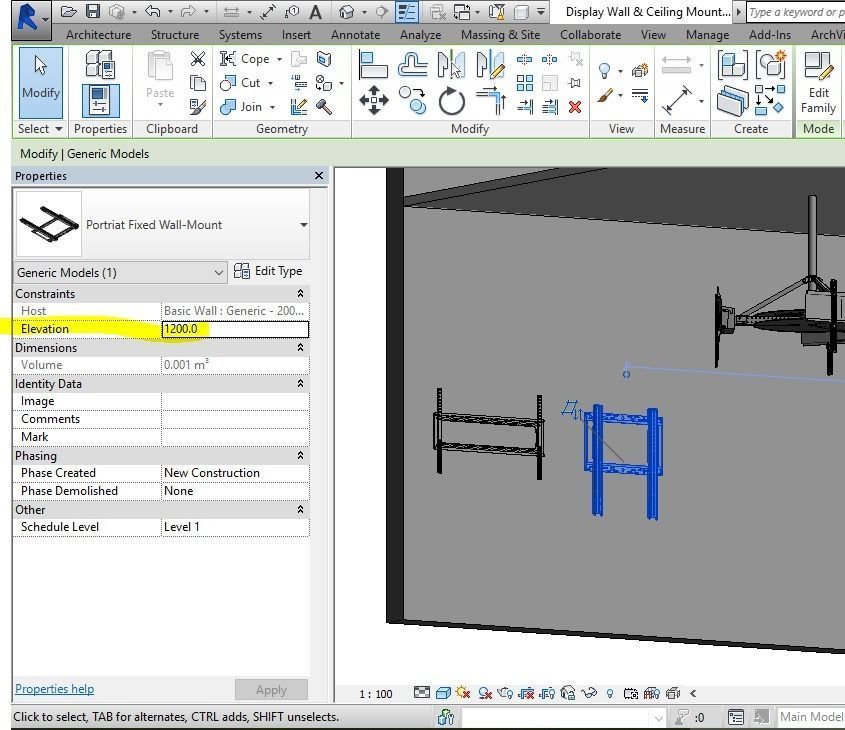 Display Wall and Ceiling Mount Revit Families 3D model | CGTrader