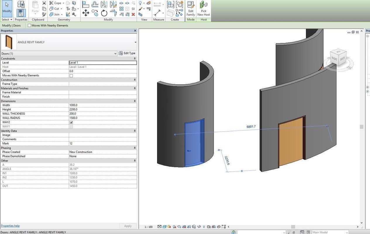 3D model Curved Door Revit Family Full Parameter 3D model | CGTrader