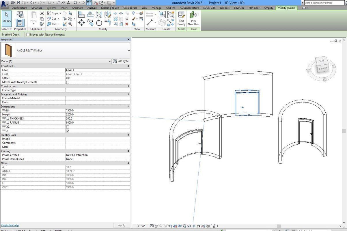 3D model Curved Door Revit Family Full Parameter 3D model | CGTrader