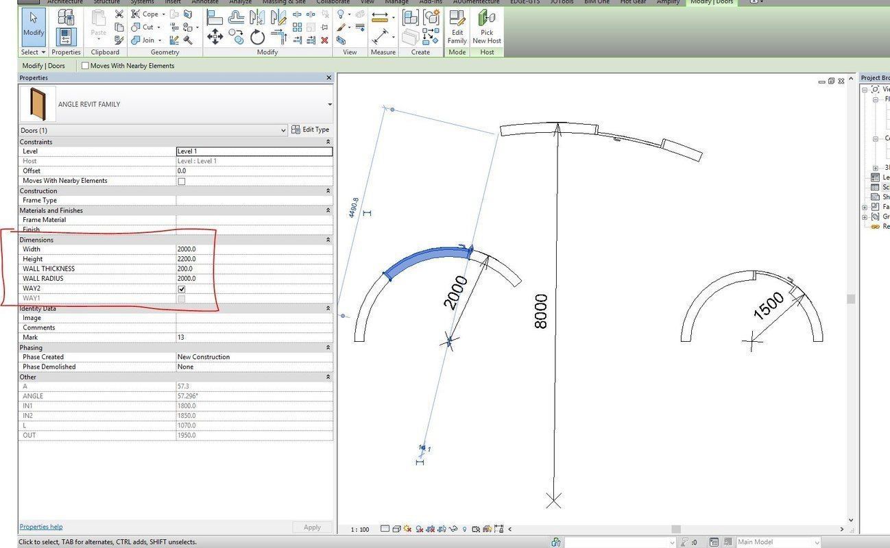 3D model Curved Door Revit Family Full Parameter 3D model | CGTrader