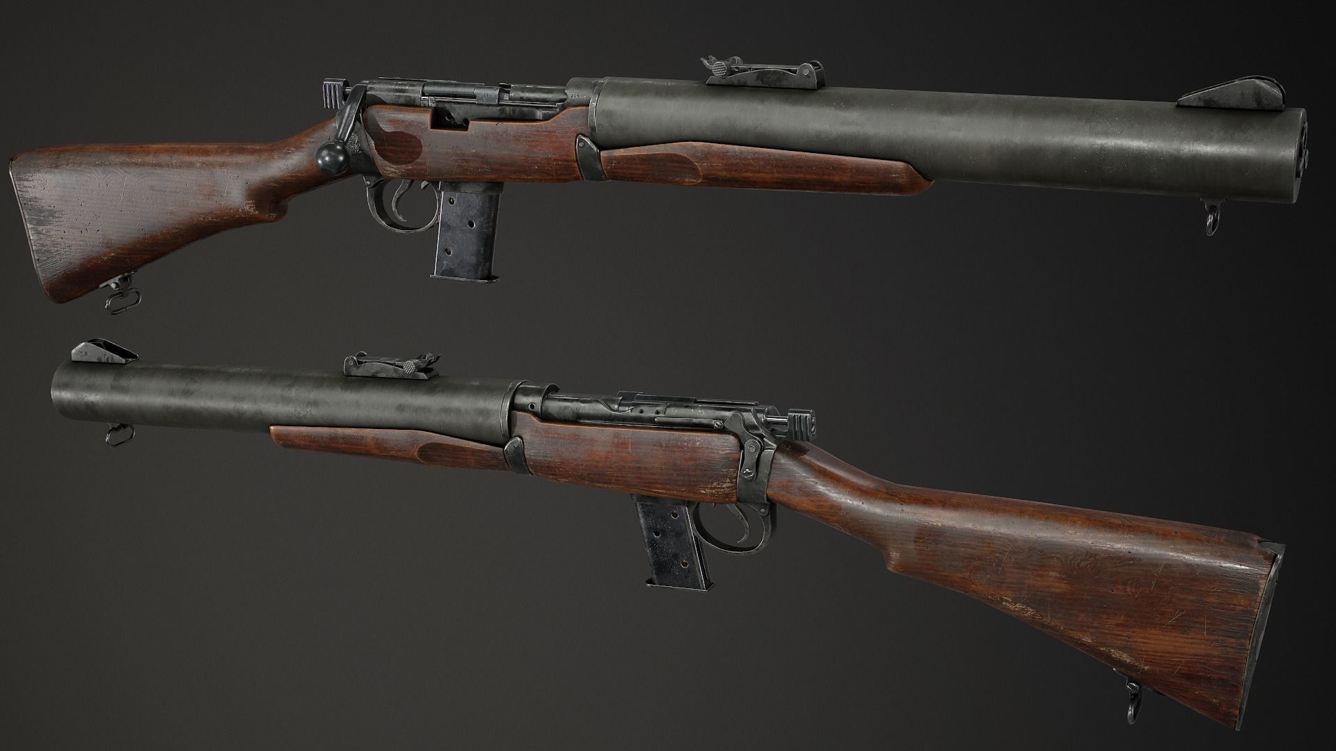 3D model PBR De Lisle Carbine VR / AR / low-poly | CGTrader
