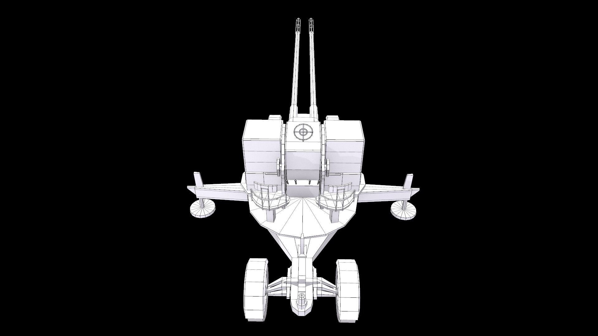 3D model Anti Aircraft Twin gun PG99 Type 90 35mm VR / AR / low-poly ...