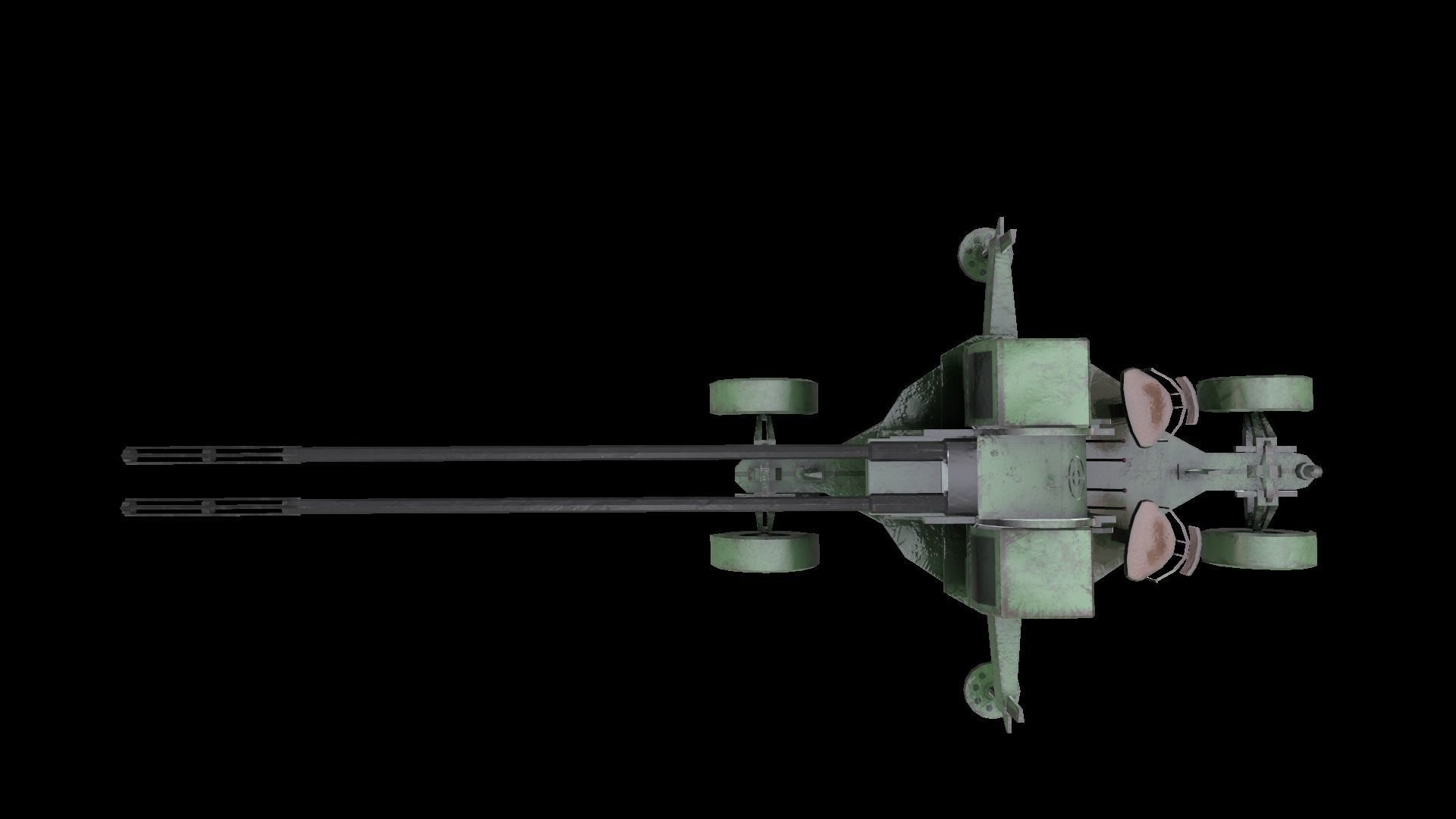 3D model Anti Aircraft Twin gun PG99 Type 90 35mm VR / AR / low-poly ...