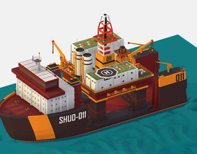 Low-poly Oil rig 3D Models | CGTrader
