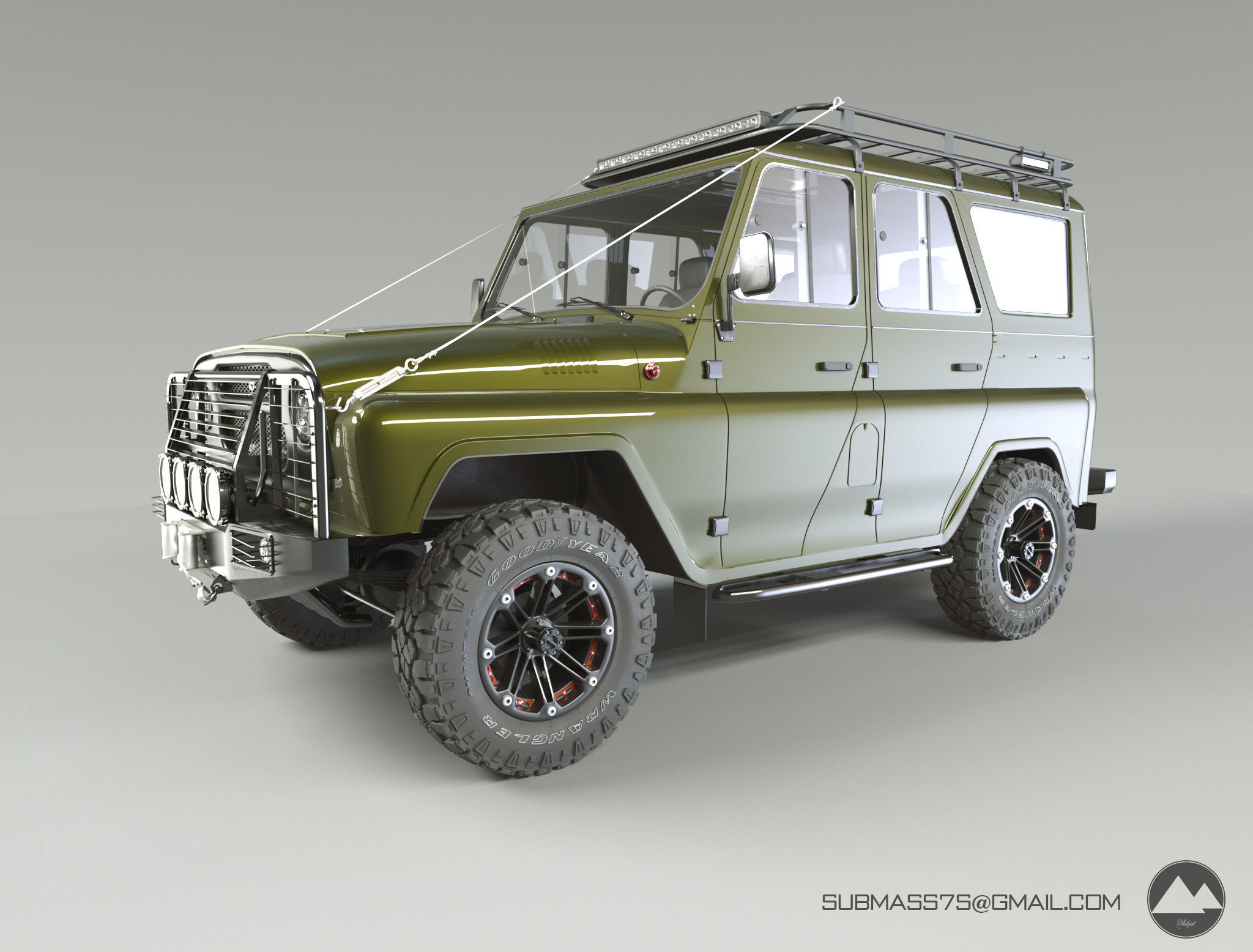 3D model UAZ HUNTER full tuning 3D model | CGTrader