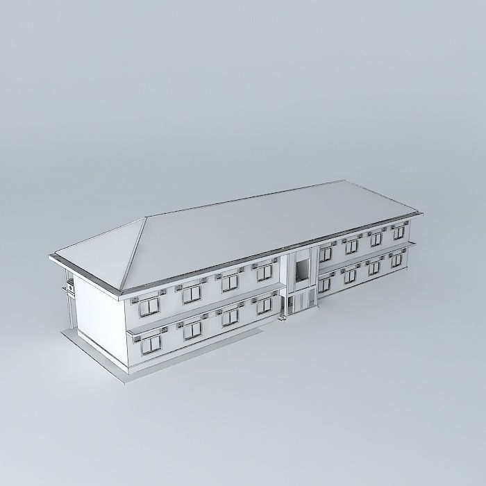 Dormitory hotel building 3D model | CGTrader