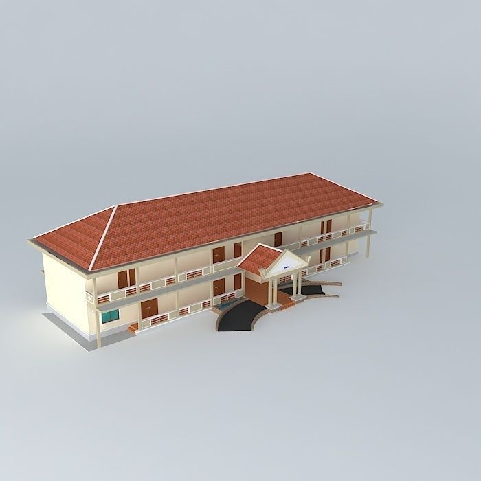 Dormitory hotel building 3D model | CGTrader
