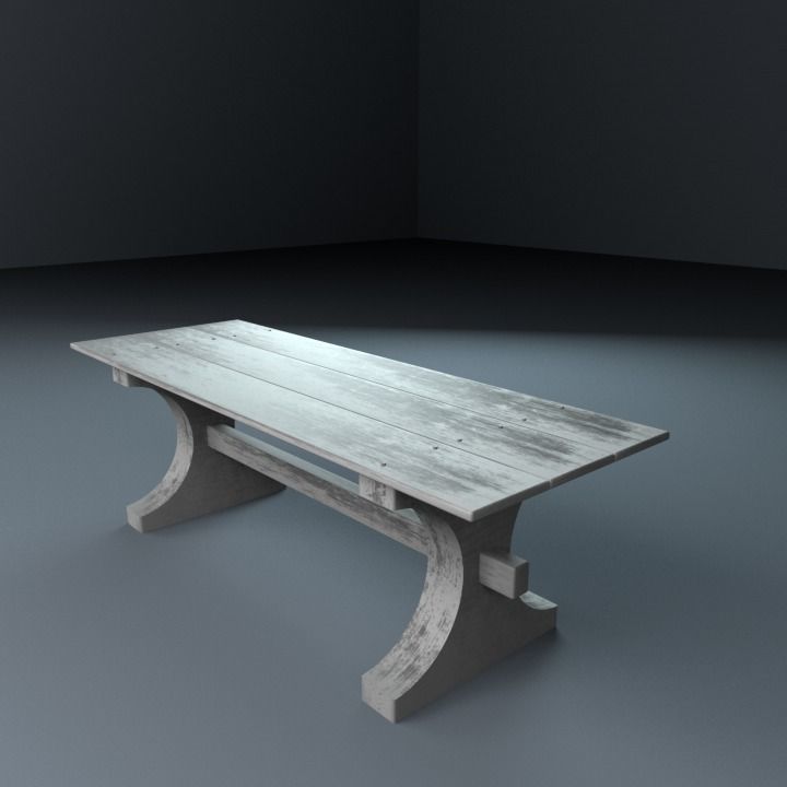 Old table free 3D model | CGTrader