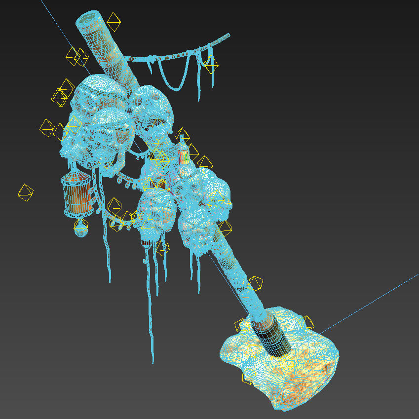 skeleton totem pillar column ruin wasteland tribe clan 3D model | CGTrader