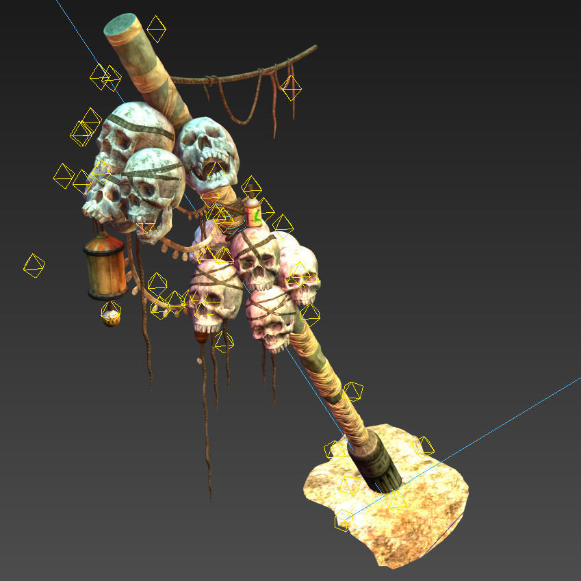 skeleton totem pillar column ruin wasteland tribe clan 3D model | CGTrader