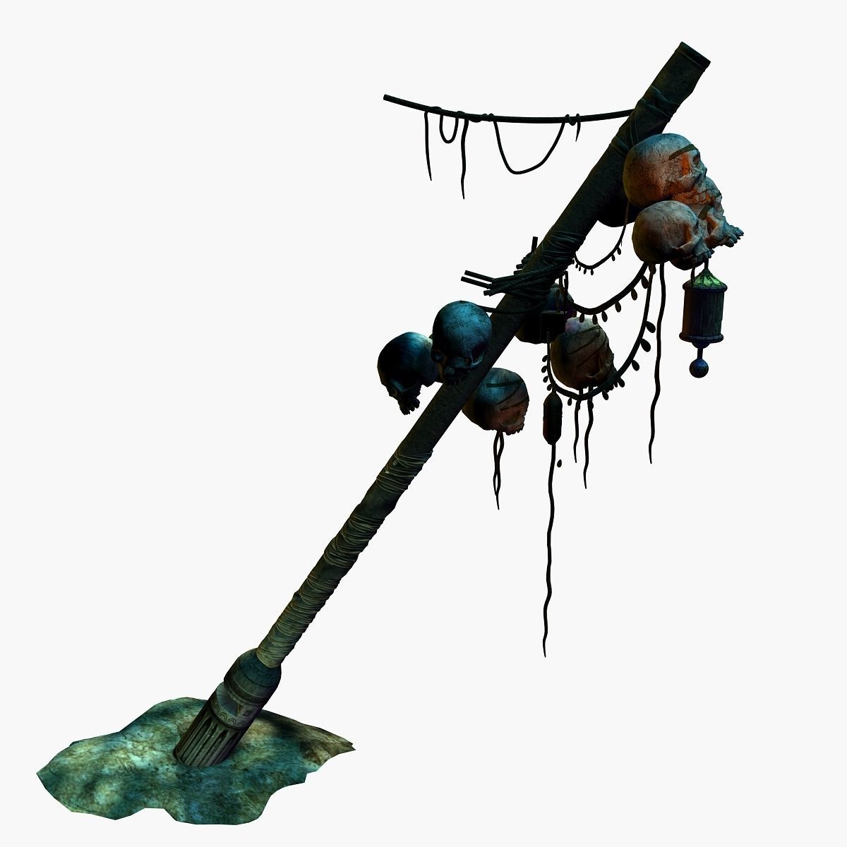 skeleton totem pillar column ruin wasteland tribe clan 3D model | CGTrader