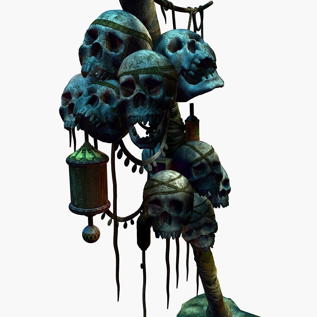 skeleton totem pillar column ruin wasteland tribe clan 3D model | CGTrader