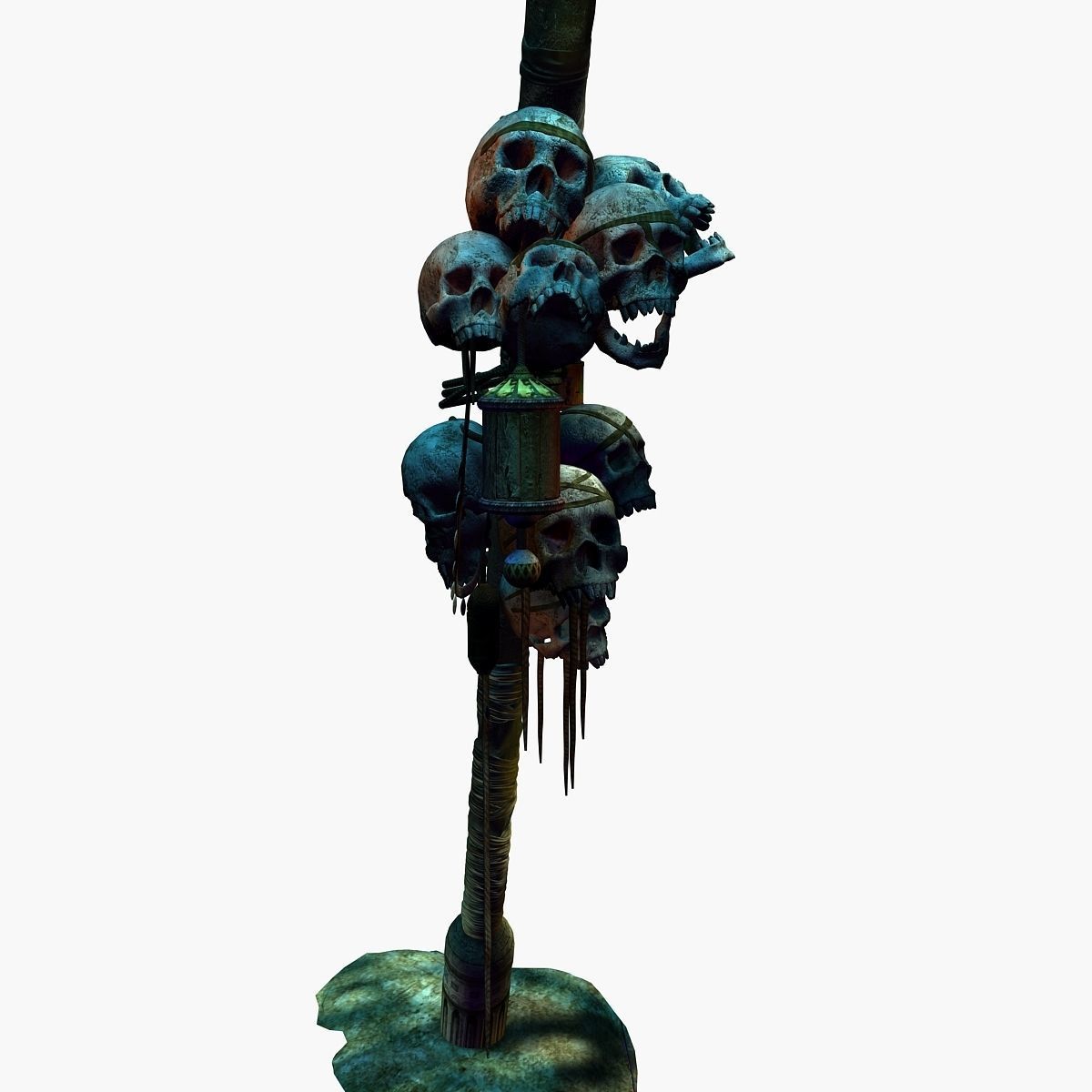 skeleton totem pillar column ruin wasteland tribe clan 3D model | CGTrader