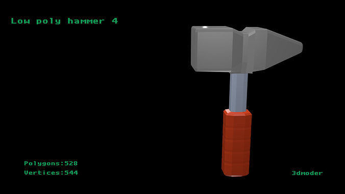 3D model Low poly hammer 4 VR / AR / low-poly | CGTrader