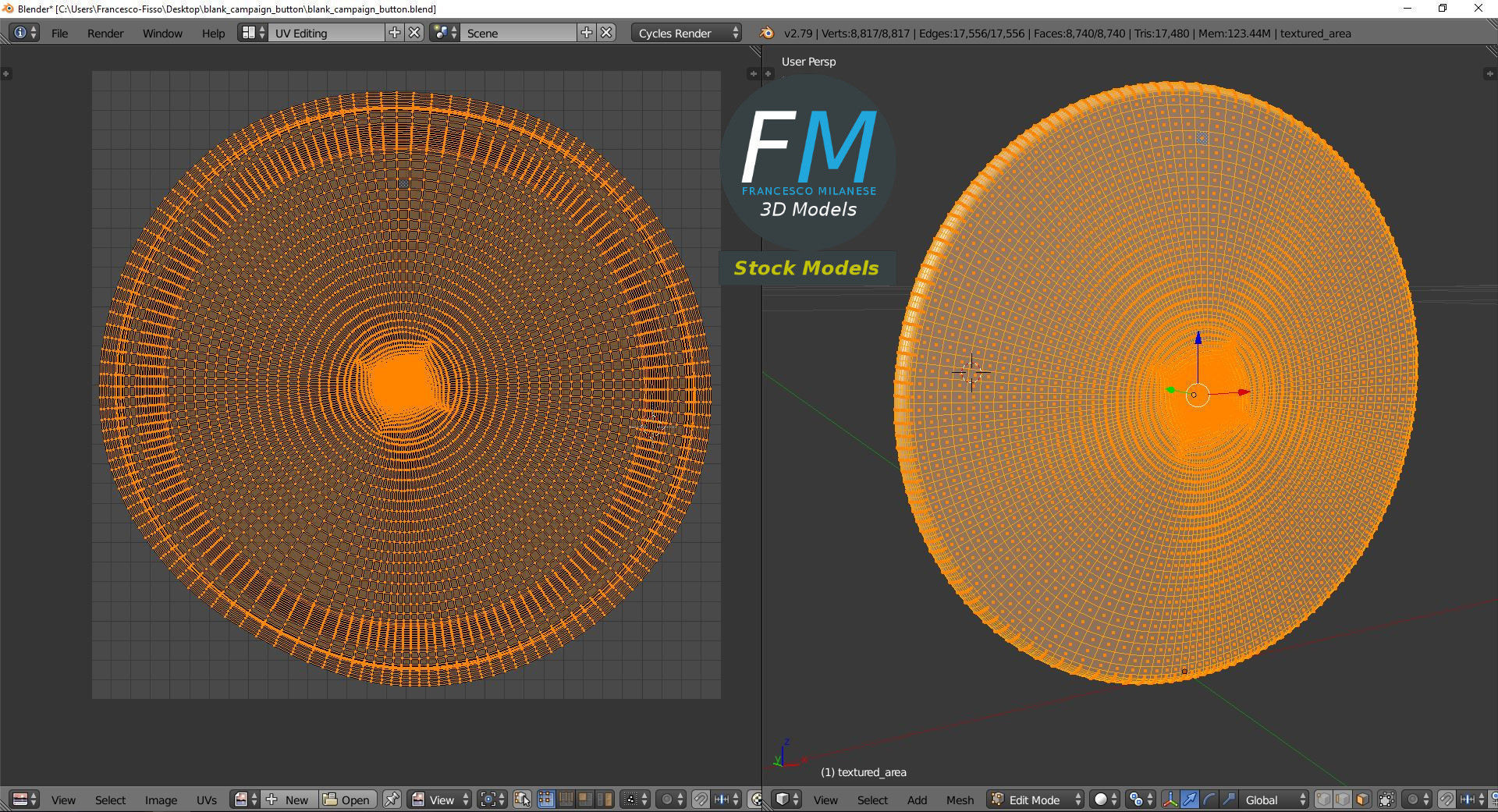 Blank campaign button 3D model | CGTrader