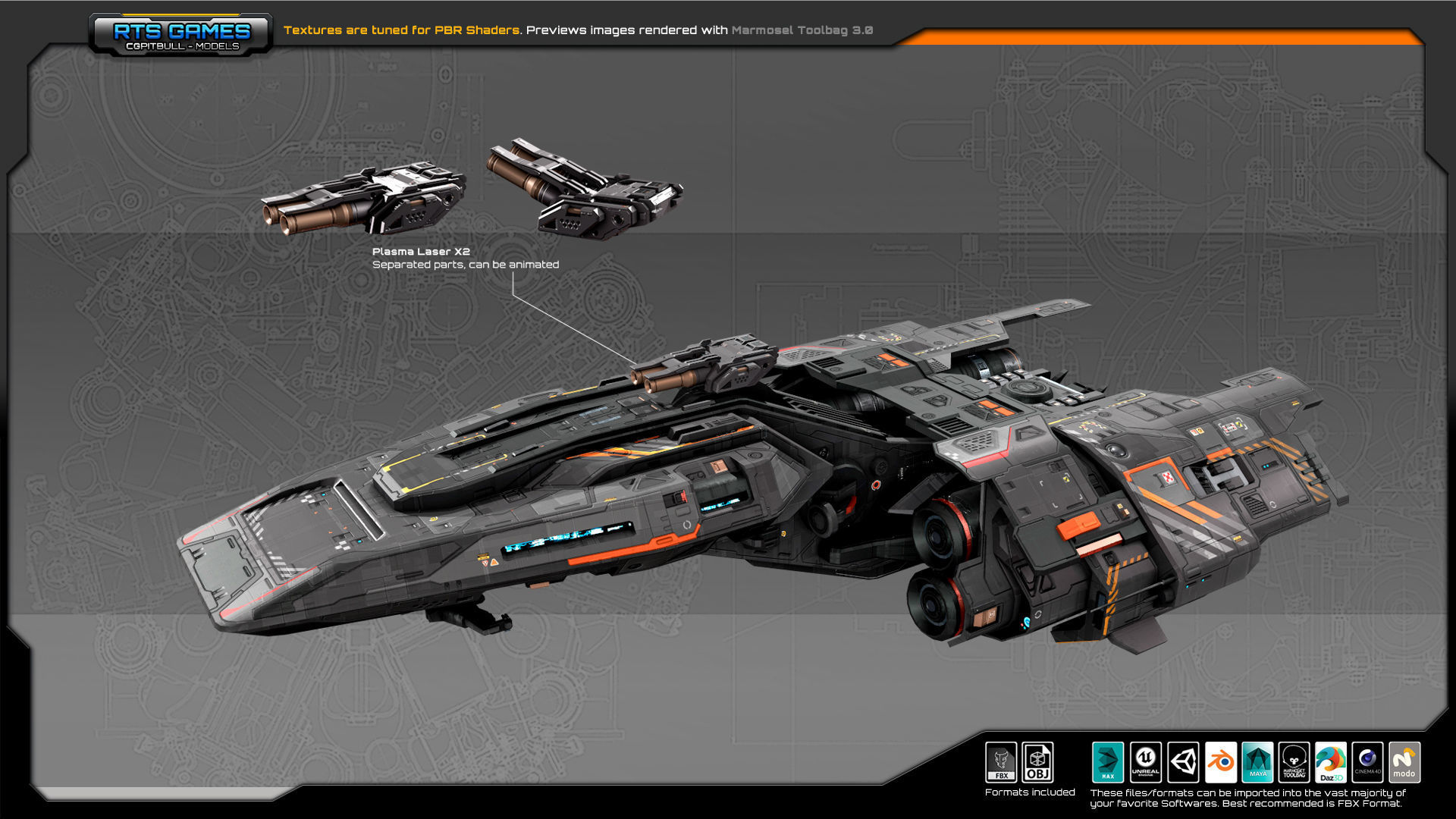 3D model Federation Fleet Pack03 VR / AR / low-poly | CGTrader
