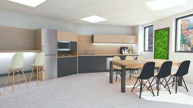 Office kitchen 3D model | CGTrader